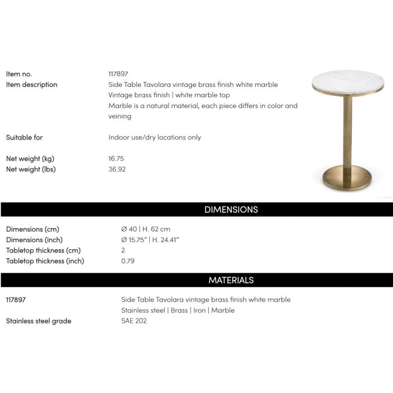 Masuta auxiliara design LUX Tavolara