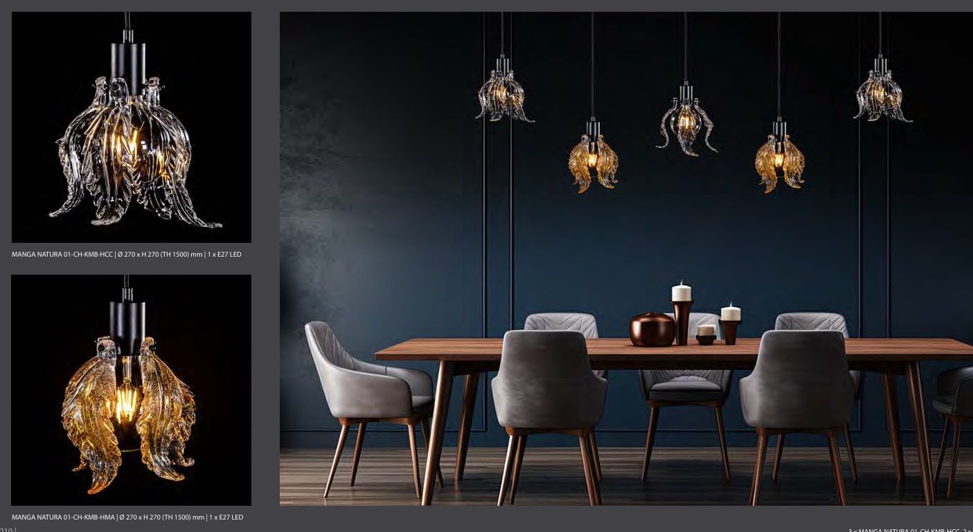 Lustra moderna realizata manual Manga Natura Lustre Cristal Bohemia