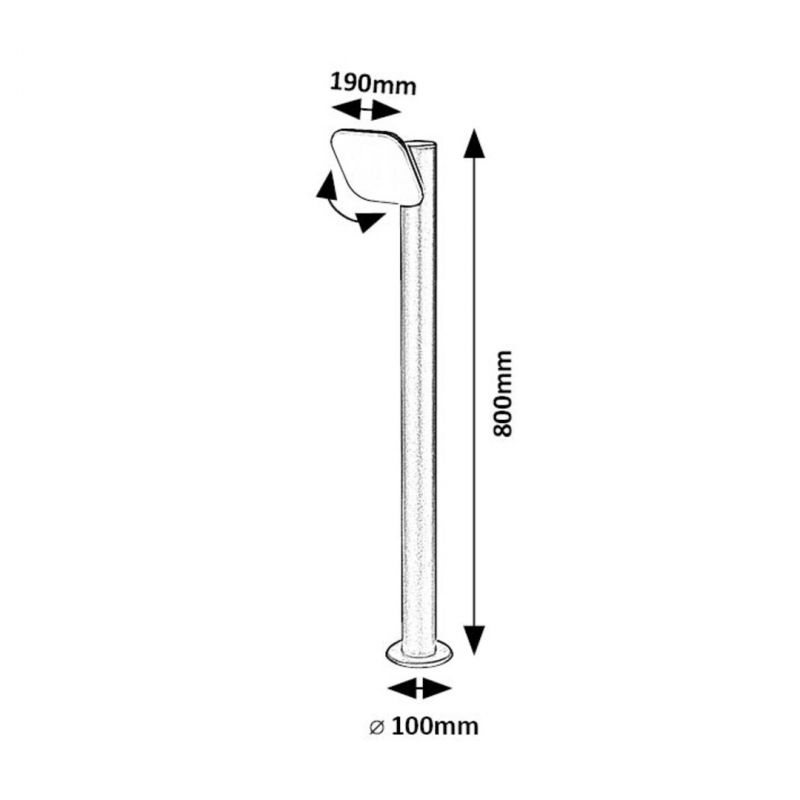 Stalp de exterior, terasa sau gradina, IP44 LED Odiel H-80cm Stalpi