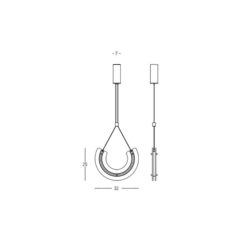 Lustra, Pendul LED, Modern, Aluminiu, Auriu, Deco