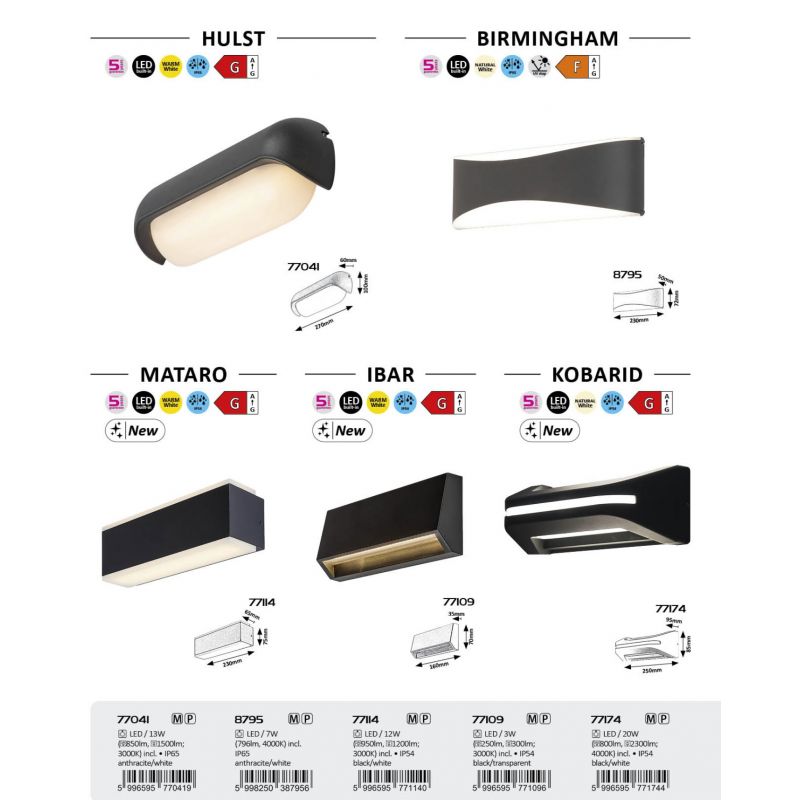 Aplica LED iluminat exterior ambiental, Protectie IP54, Kobarid Aplice