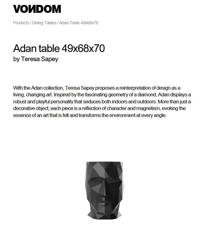 Masa exterior/interior design decorativ ADAN STOOL, mat