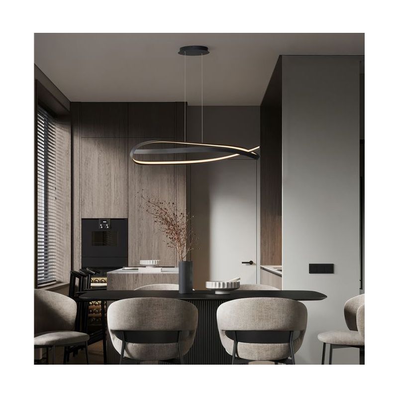 Lustra suspendata LED CCT OLIA aluminiu negru
