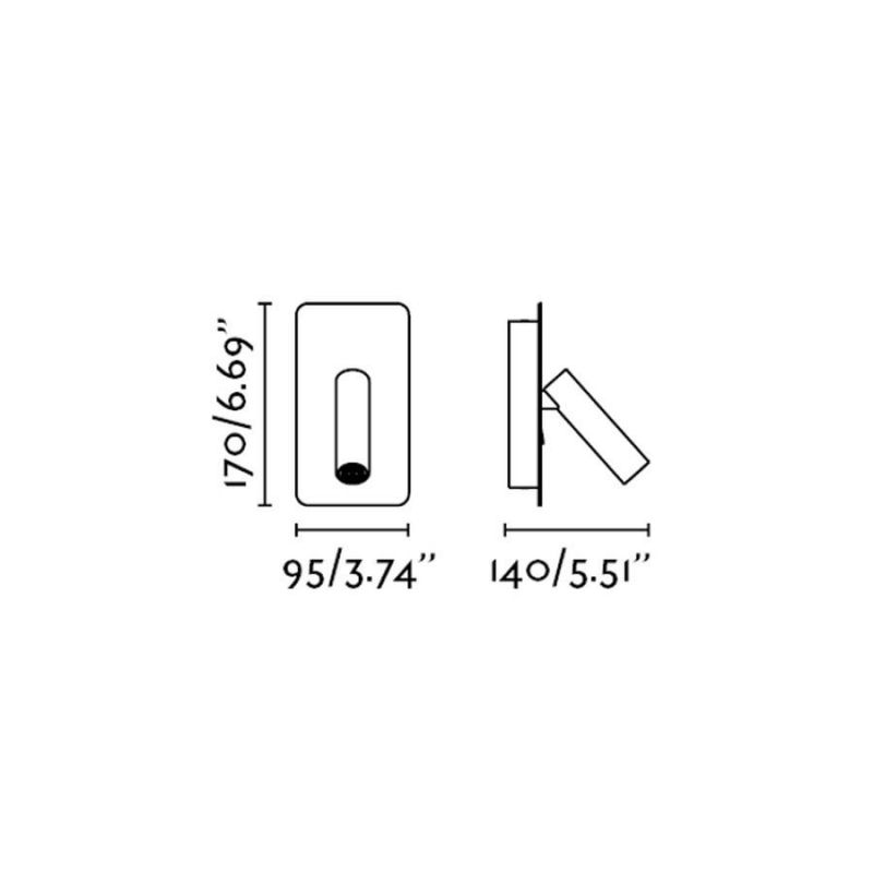 Lampa cu reader LED incastrabila SUAU neagra